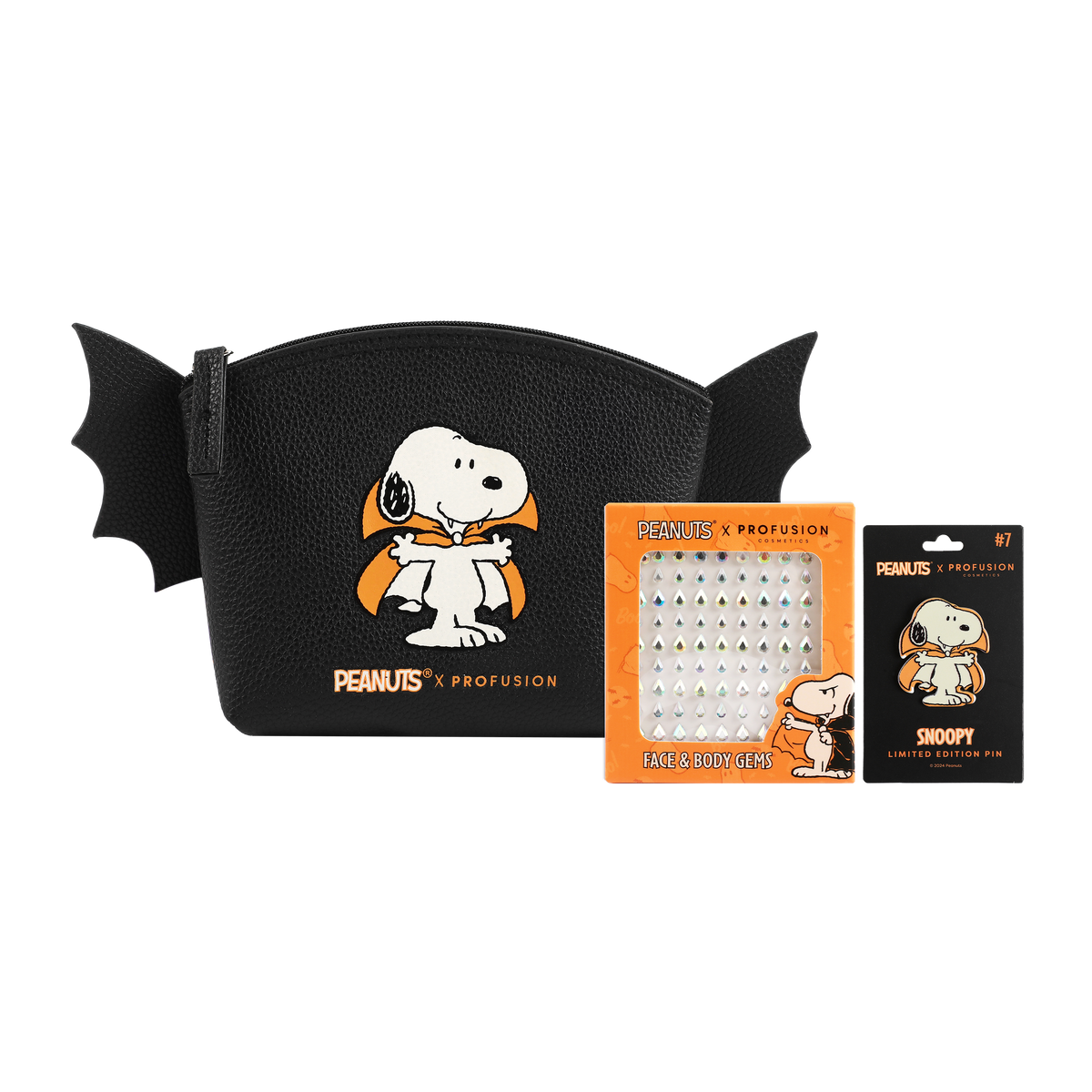 Peanuts Halloween | Count Snoopy Cosmetic Bag Set w/ Gems - Profusion ...