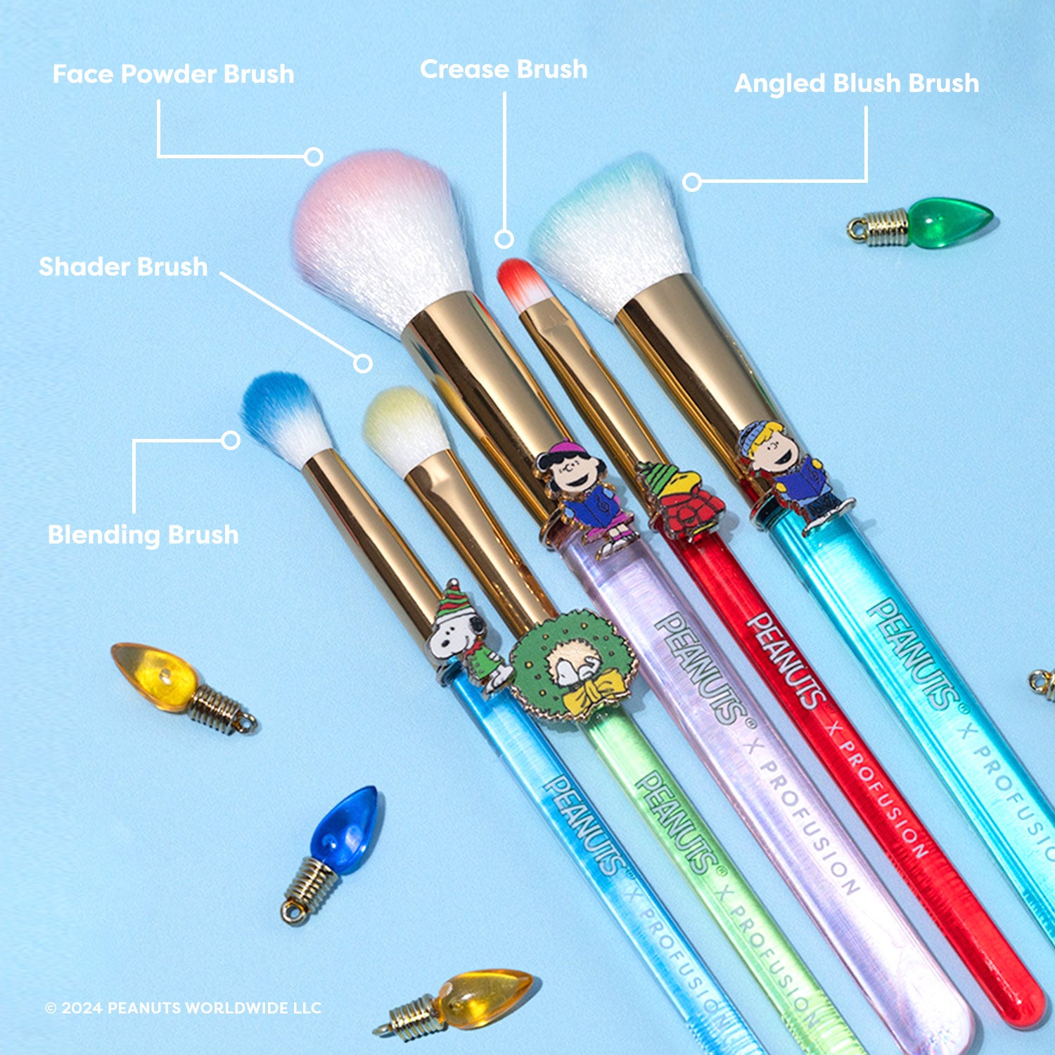 Peanuts Merry & Bright Brush Set with Case | Profusion Cosmetics