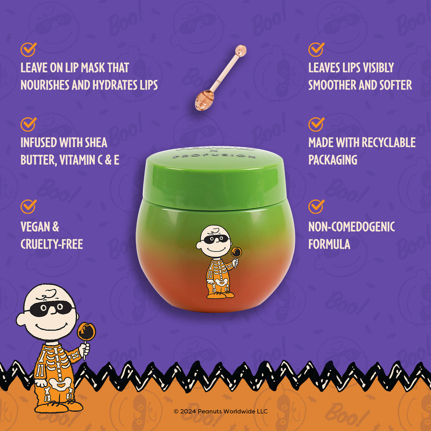 Peanuts Halloween Apple Bobbing Overnight Lip Mask | Profusion Cosmetics