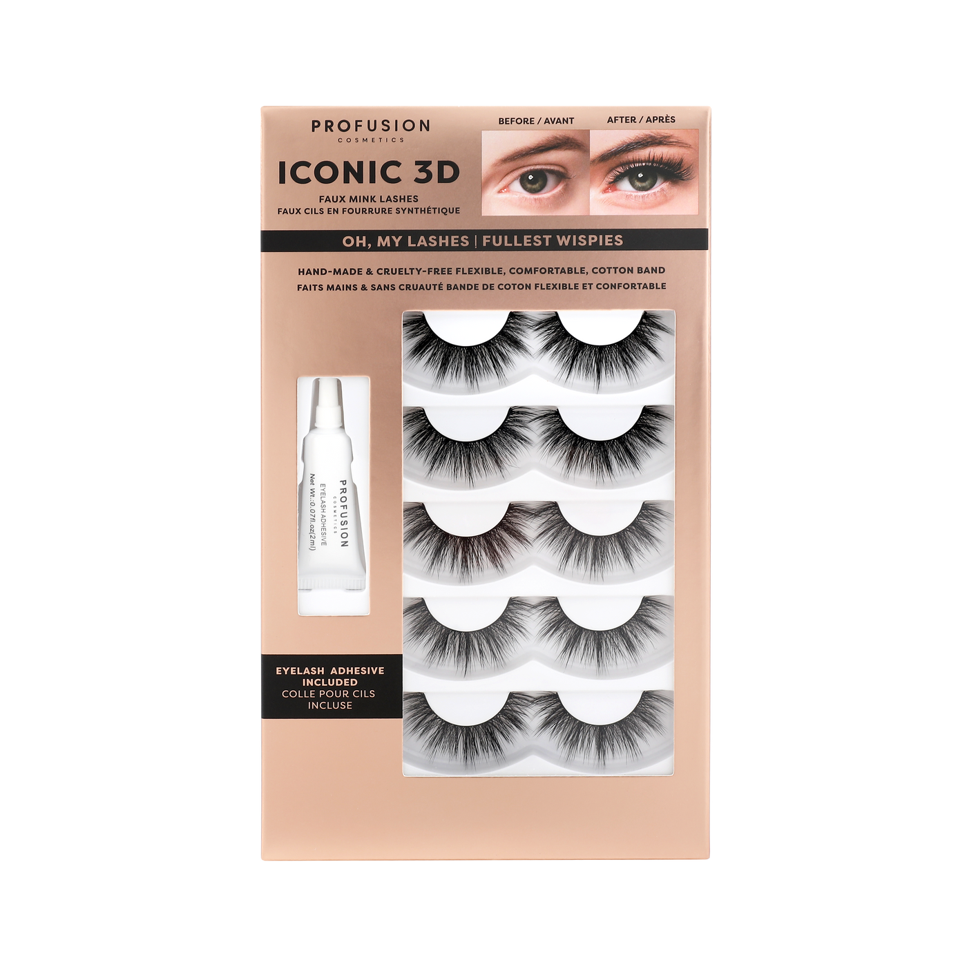 Profusion Iconic 3D Faux Mink Lashes 6pc Set - Profusion Cosmetics